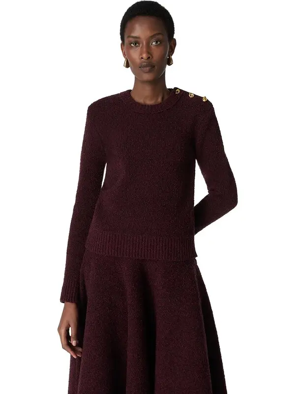 BOTTEGA  VENETA Wool Bouclé Jumper - Oxblood Melange