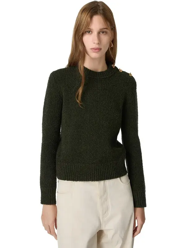 BOTTEGA  VENETA Wool Bouclé Jumper - Dark Green