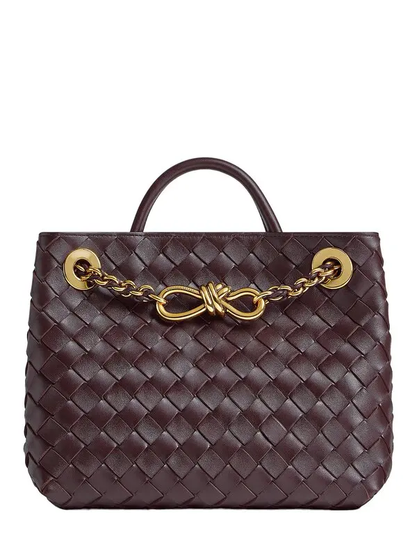 Bottega Veneta Small Andiamo Chain Top Handle Bag - Dark Barolo