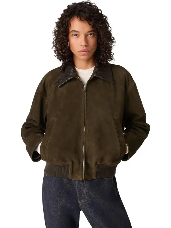 Bottega Veneta Suede Leather Blouson - Deep Moss