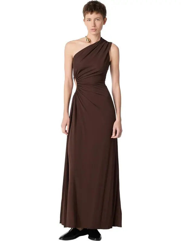 Bottega Veneta Crepe Viscose Jersey Long Dress - Clove