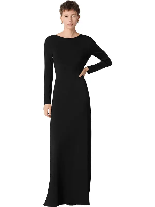 Bottega Veneta Compact Viscose Long Dress - Black