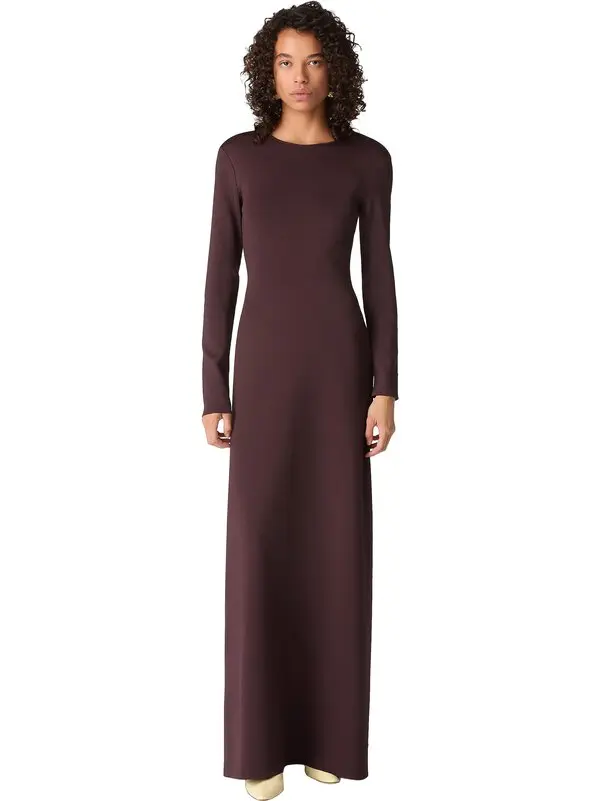 Bottega Veneta Compact Viscose Long Dress - Dark Barolo