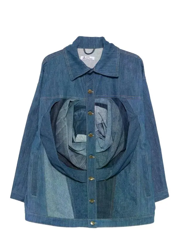 ANNI SALONEN Rose-detail Button-fastening Jacket - Blue