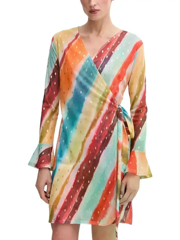 NEVER FULLY DRESSED Tie-detail Mini Dress - Orange