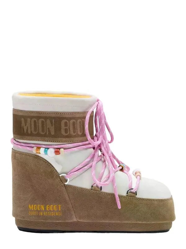 Moon Boot X Guest In Residence Icon Low Beaded Suede Boots - Brown