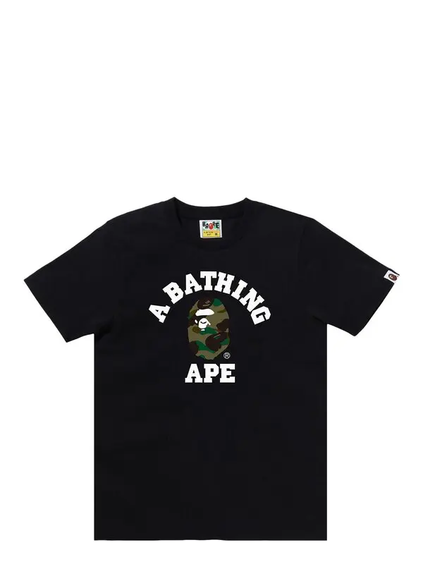 A BATHING APE 1st Camo College Tee - Black