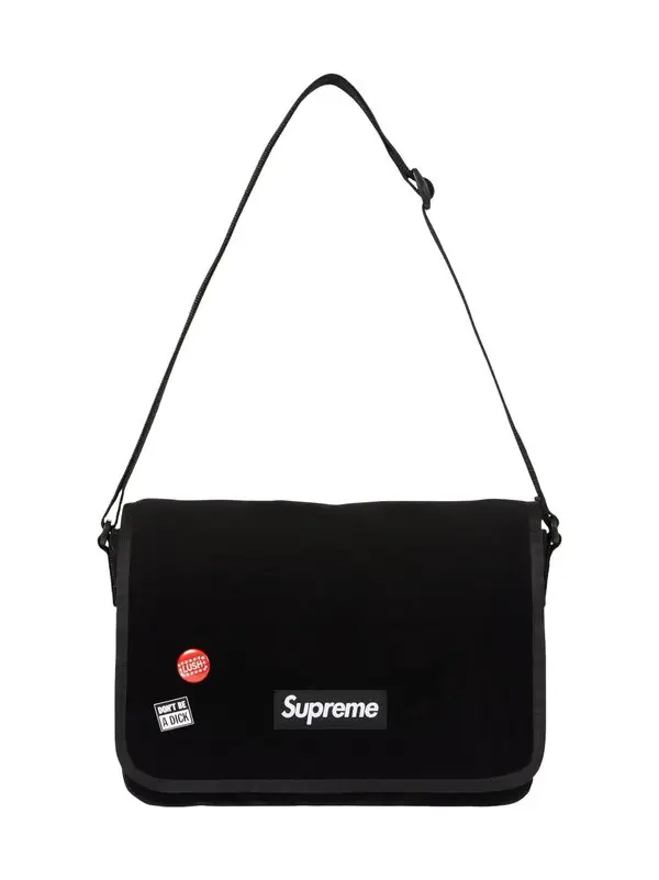 Supreme Velvet Small Messenger Bag - Black