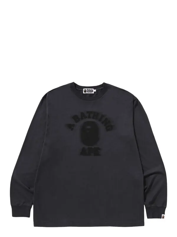 A BATHING APE Garment Dye College Relaxed Fit Long-sleeve Tee - Grey