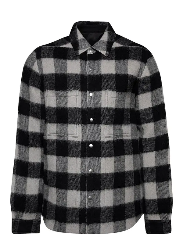 Rick Owens Plaid Outershirt - Black