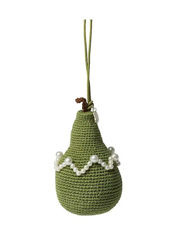 GOHAR WORLD Pear Crochet Bag Charm - Green