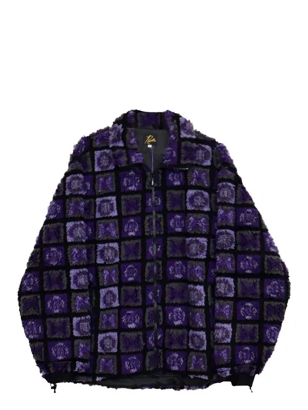 Needles Fur Jacket Papillon Plaid Pile - Purple