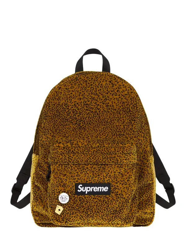 Supreme Velvet Leopard Backpack - Tan