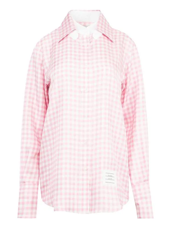 Thom Browne Straight Fit Modular Shirt - Pink