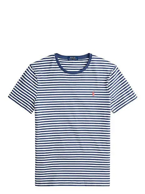 Polo Ralph Lauren Striped Brand-embroidered Cotton-jersey T-shirt Xxl - Royal/wht