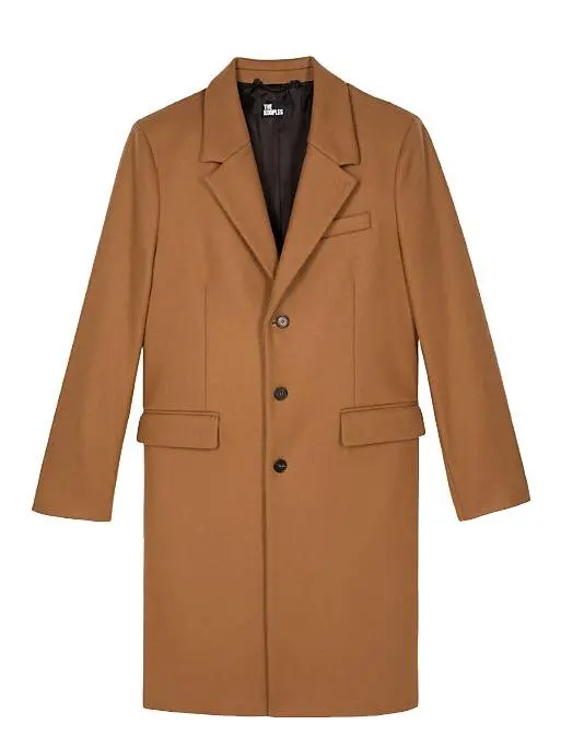 The Kooples Lapel Single-breasted Wool-blend Coat - Camel
