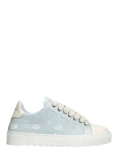 NUMERIS Atelier Denim And Leather Trainers - Pale Blue