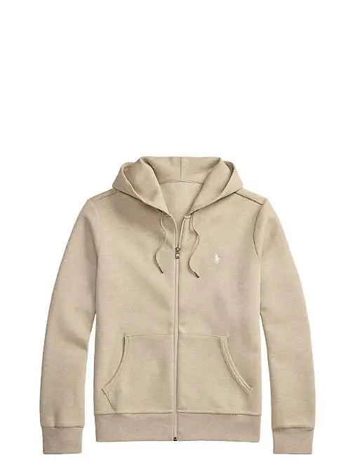 Ralph Lauren Brand-embroidered Side-pocket Cotton-blend Hoody - Beige