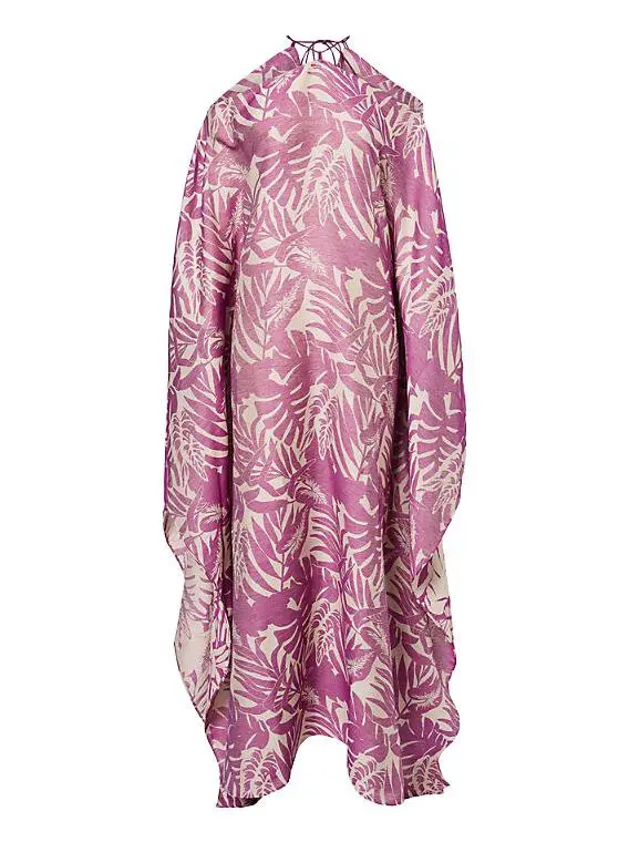 TALLER MARMO Woven Kaftan Dress - Plum-ecru