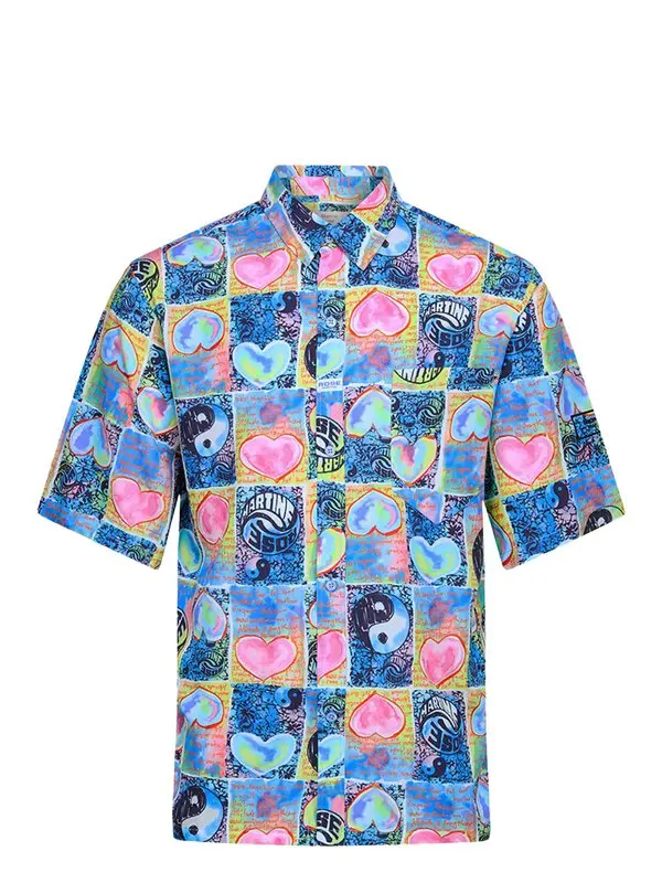 Martine Rose Boxy Short-sleeve Shirt - Blue