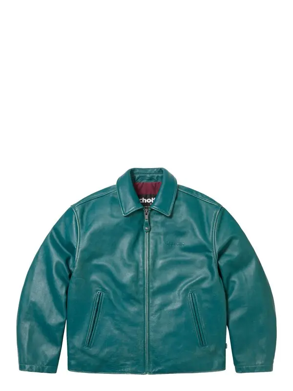 Supreme Leather Racer Jacket - Teal