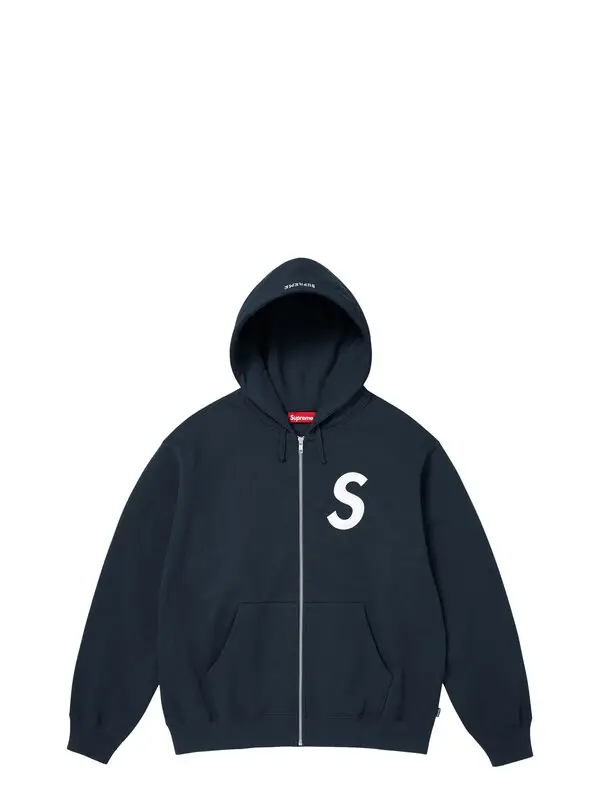 Supreme S Logo Zip Up Hooded Sweatshirt - Blue