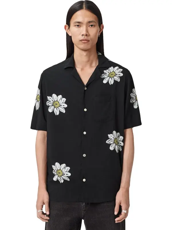 ALLSAINTS Petal Short Sleeve Shirt - Jet Black