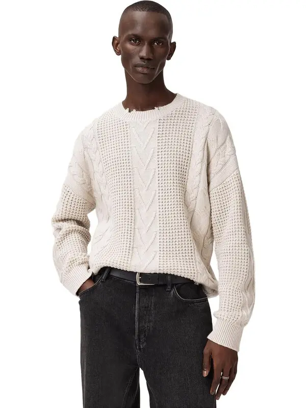 ALLSAINTS Tenter Oversized Wool Sweater - White
