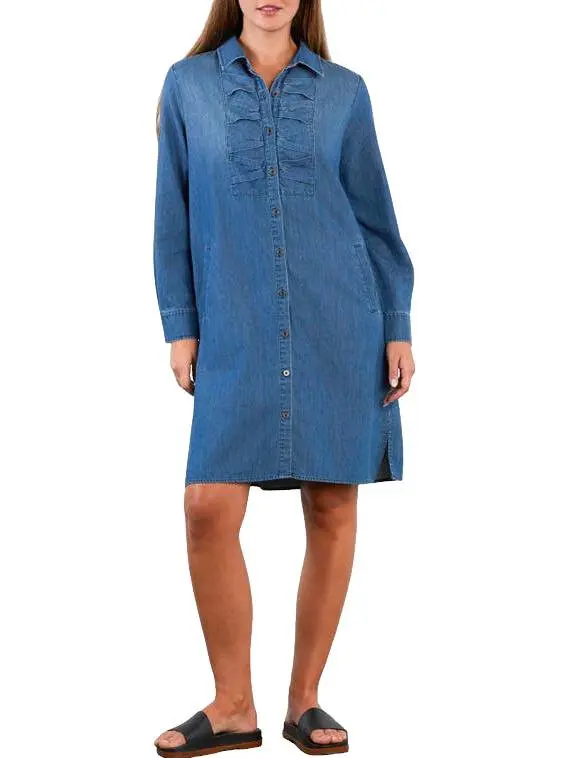WASH LAB DENIM Kiss The Day Long Sleeve Shirtdress - Flow Denim