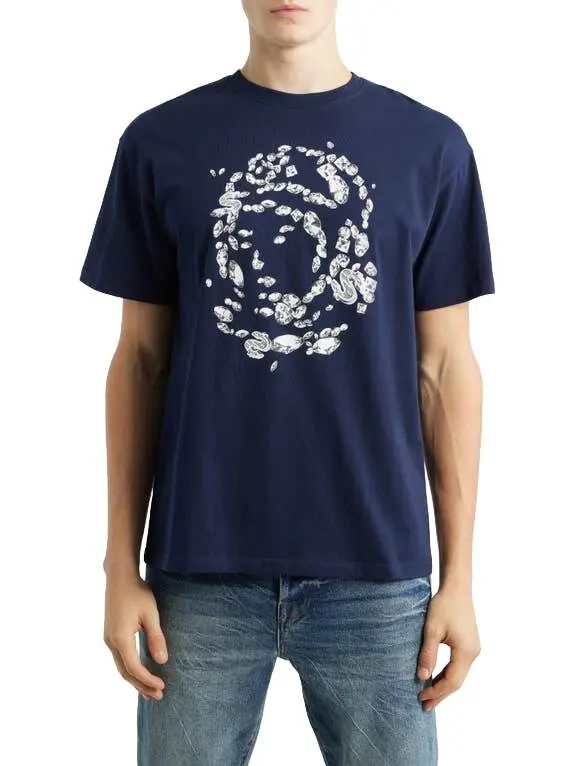BILLIONAIRE BOYS CLUB Gems Cotton Graphic T-shirt - Navy Blazer