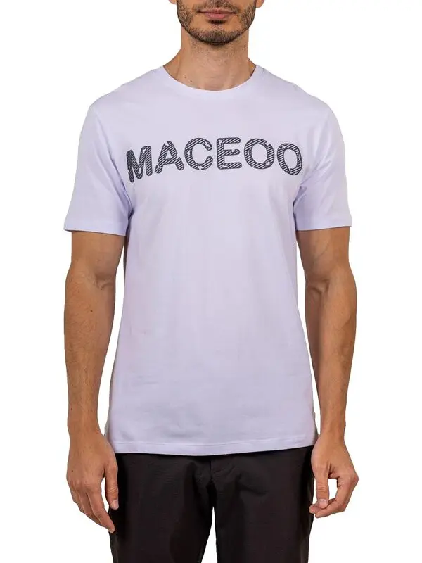 MACEOO Logo Cotton Graphic T-shirt - White