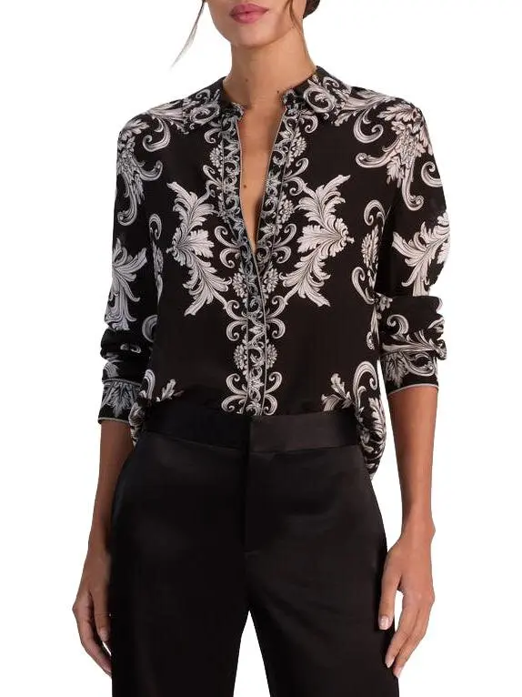 Alice + Olivia Willa Florentine Printed Shirt - Winters Tale