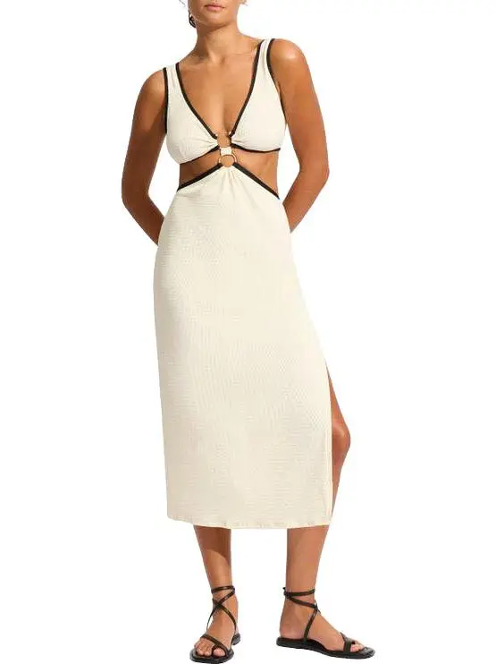 Seafolly Cutout Midi Dress - Ecru