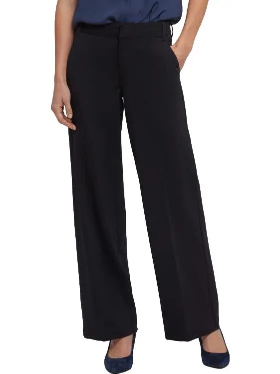 NYDJ Fiona Ponte Knit Straight Leg Pants - Black