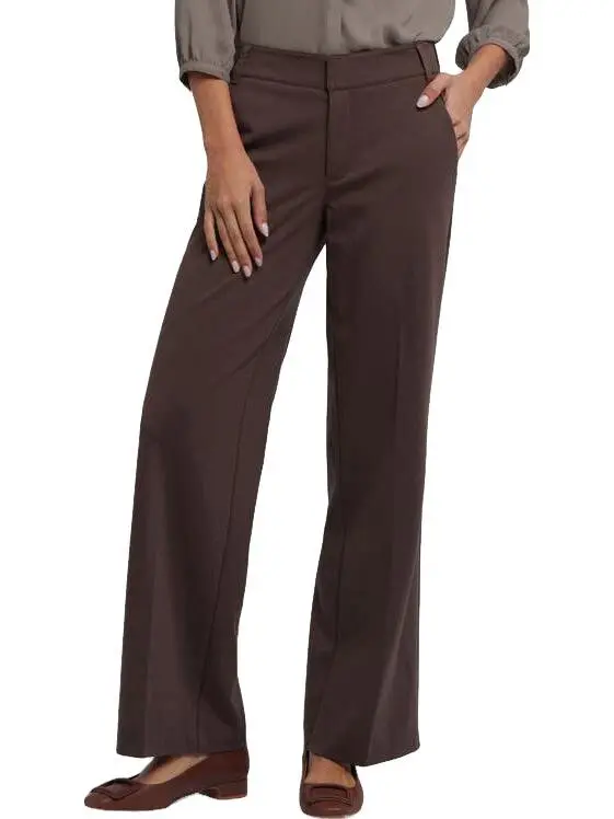 NYDJ Fiona Ponte Knit Straight Leg Pants - Coffee Bean