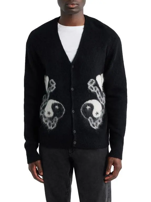 ALLSAINTS Reflection Cardigan - Black/chalk White