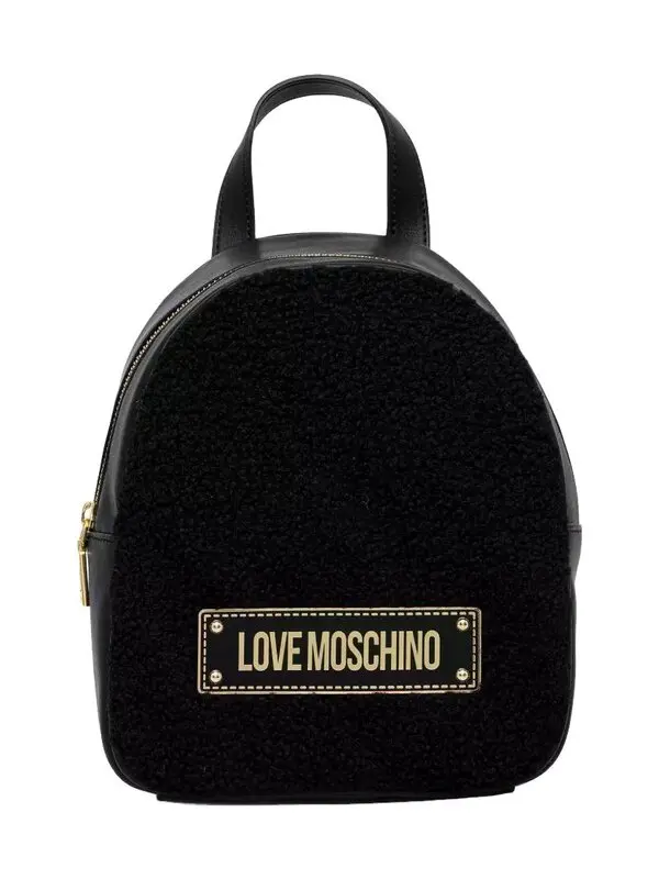 Moschino Logo-plaque Backpack - Black
