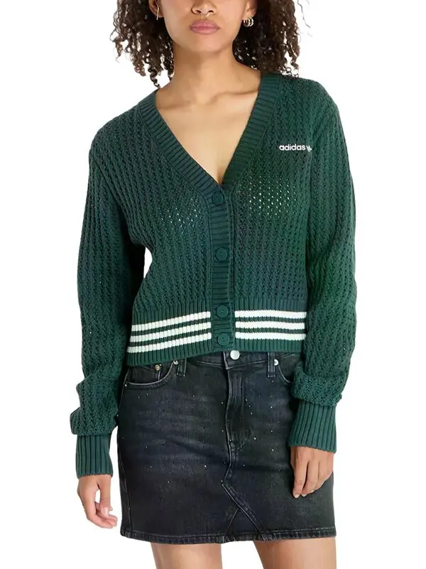 Adidas Ribbed-knit Cardigan - Green