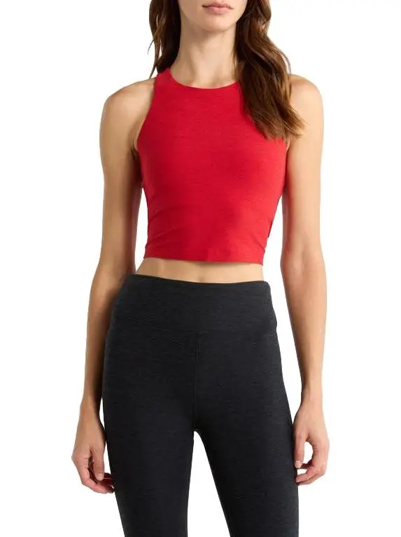 Beyond Yoga Spacedye Racerback Crop Top - Holly Red Heather