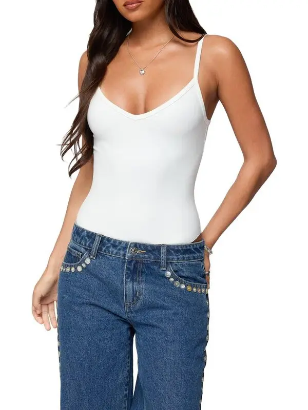 EDIKTED Teaghan Camisole Bodysuit - White