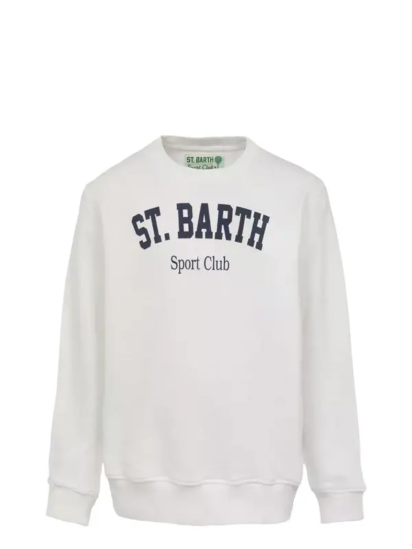 MC2 SAINT BARTH Logo-print Round-neck Sweatshirt - Neutrals