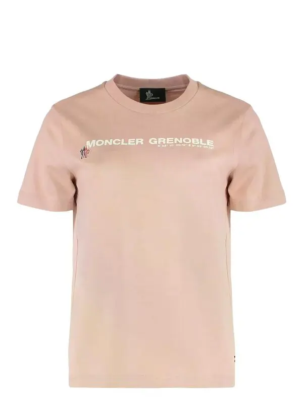 Moncler Logo-print Crew-neck T-shirt - Pink