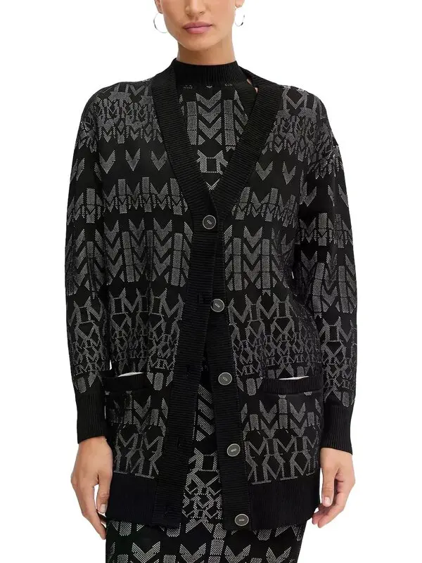 Guess X Marciano Logo-patterned Cardigan - Black