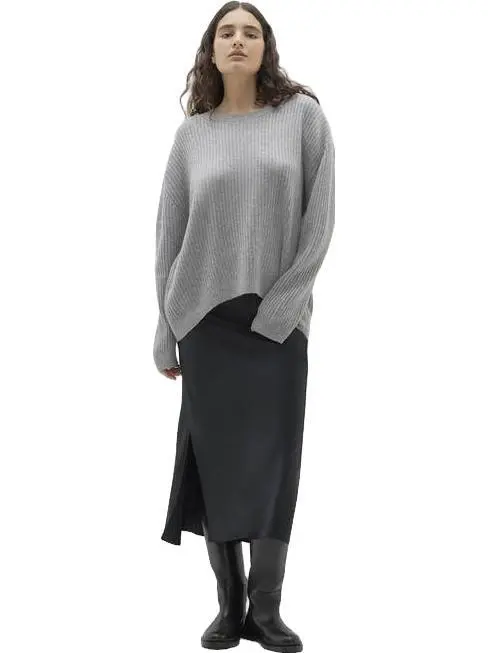 Naked Cashmere Campbell Ribbed Crewneck Cashmere Sweater - Shadow Heather
