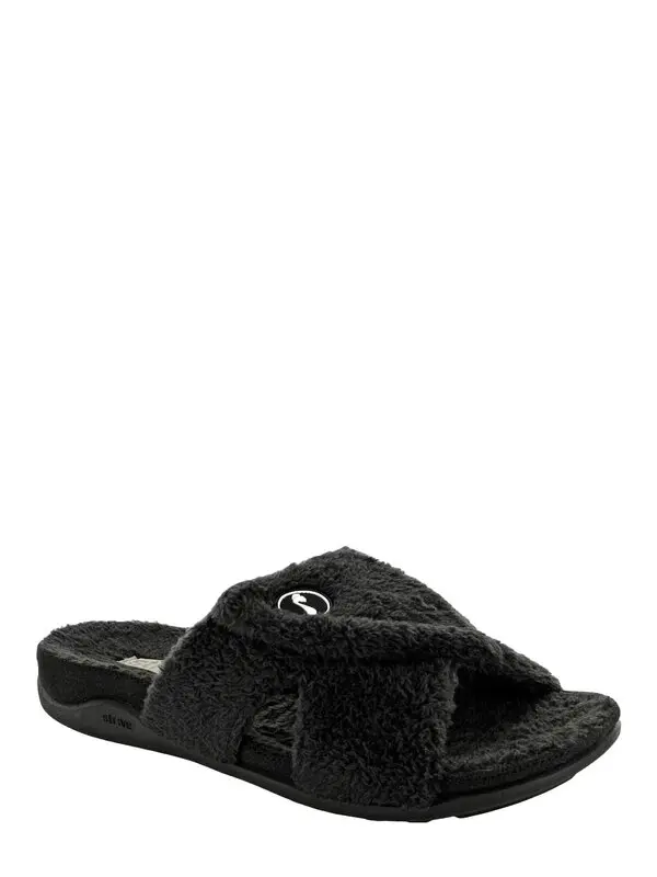 STRIVE Zoey Faux Fur Slippers - Black