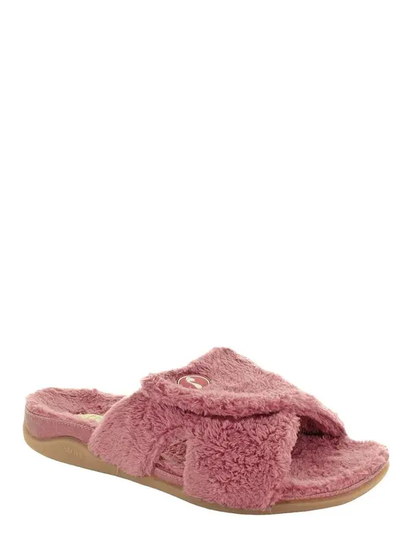 STRIVE Zoey Faux Fur Slippers - Heather