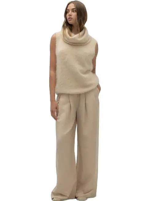 Naked Cashmere Chiara Sleeveless Turtleneck Sweater - Barley