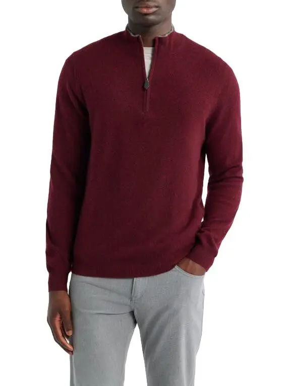 Scott Barber Cashmere Half Zip Pullover - Port