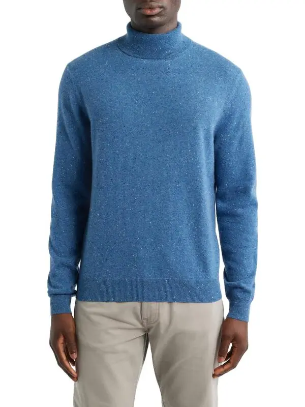 Scott Barber Cashmere Turtleneck - Blue Donegal