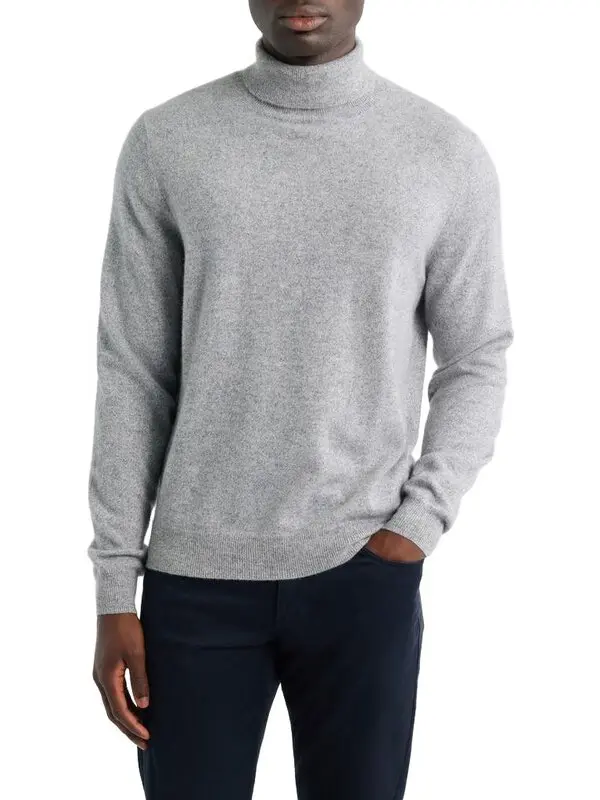 Scott Barber Cashmere Turtleneck - Grey Heather